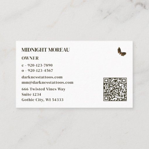 Skull Tattoo Artist QR Code Business Card | Zazzle