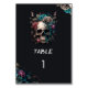 Skull Tattoo Rock and Roll Gothic Wedding Table Number | Zazzle