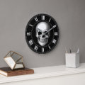 Skull Time Large Clock | Zazzle