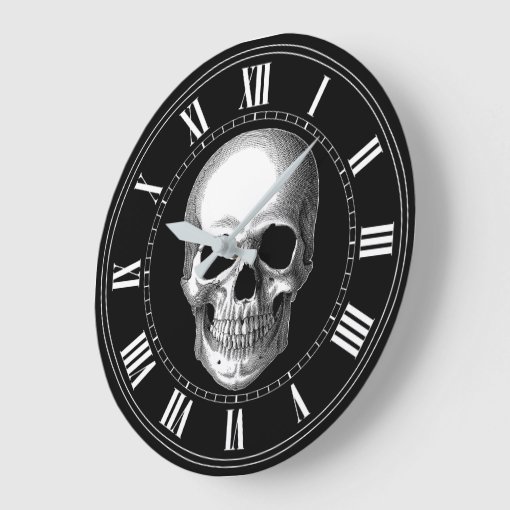 Skull Time Large Clock | Zazzle