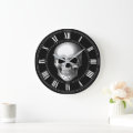 Skull Time Large Clock | Zazzle
