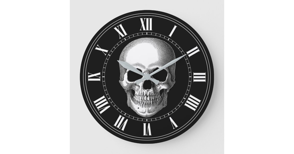 Skull Time Large Clock | Zazzle