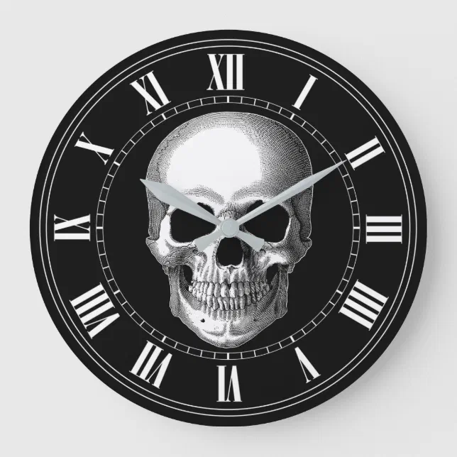 Skull Time Large Clock | Zazzle