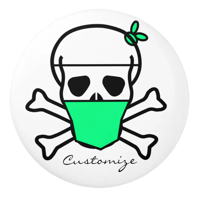 Skull Wearing Mask Thunder_Cove Ceramic Knob | Zazzle