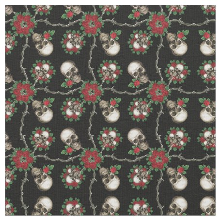 skull punk fabric | Zazzle.com
