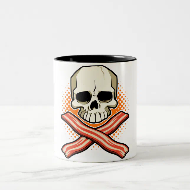 Skulls & Bacon Two_Tone Mug | Zazzle
