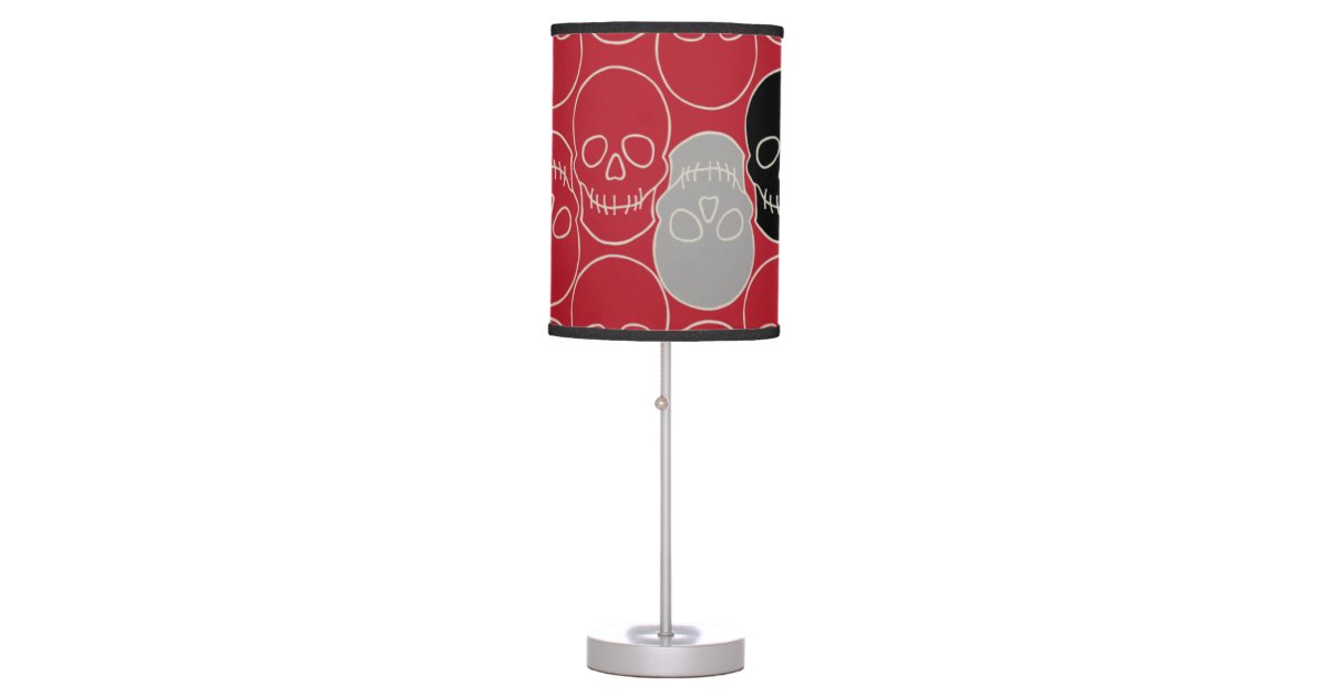 Skulls - Blood Red and Bone White Table Lamp | Zazzle