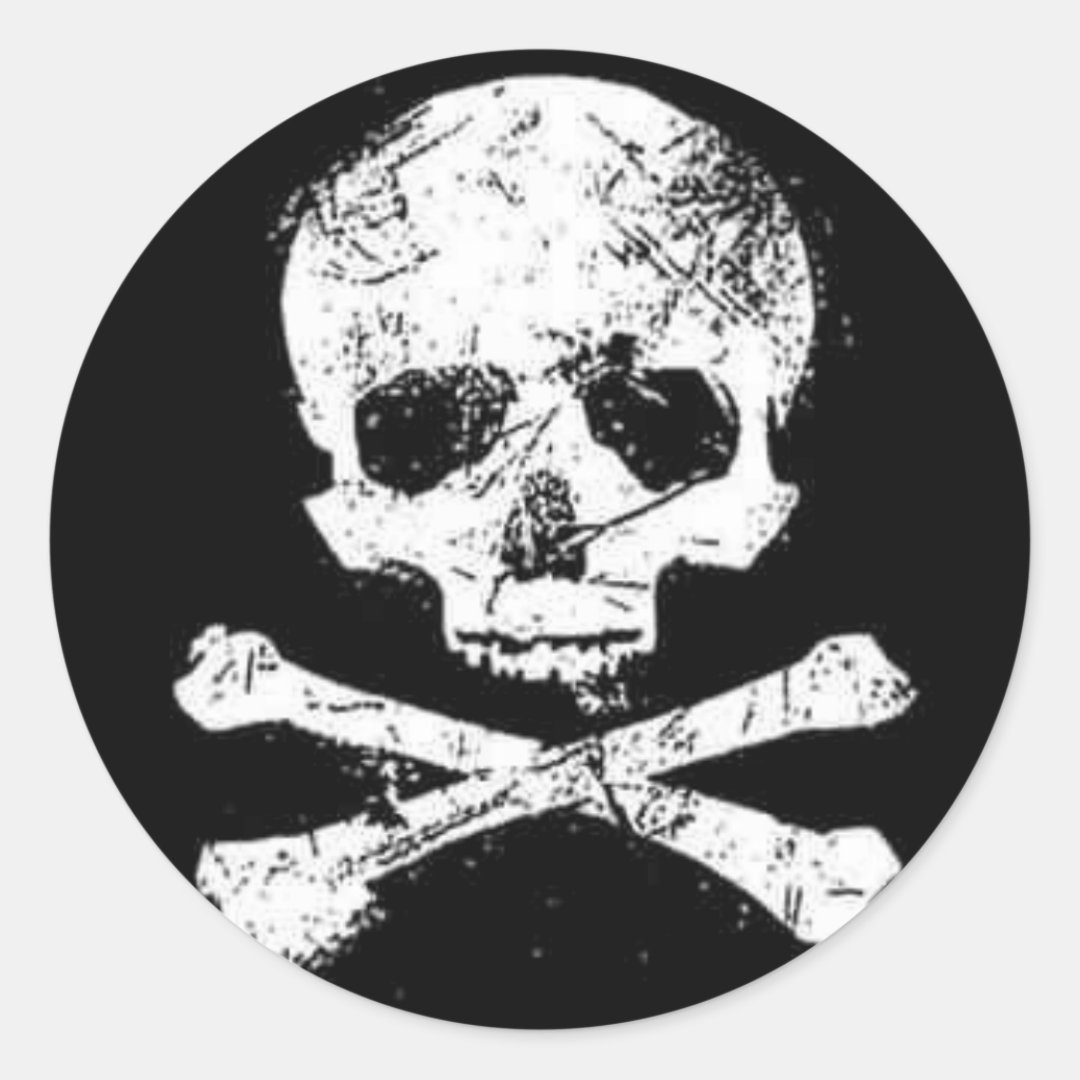 skulls classic round sticker | Zazzle