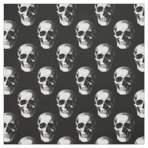 Gothic Skull Lady Fabric | Zazzle
