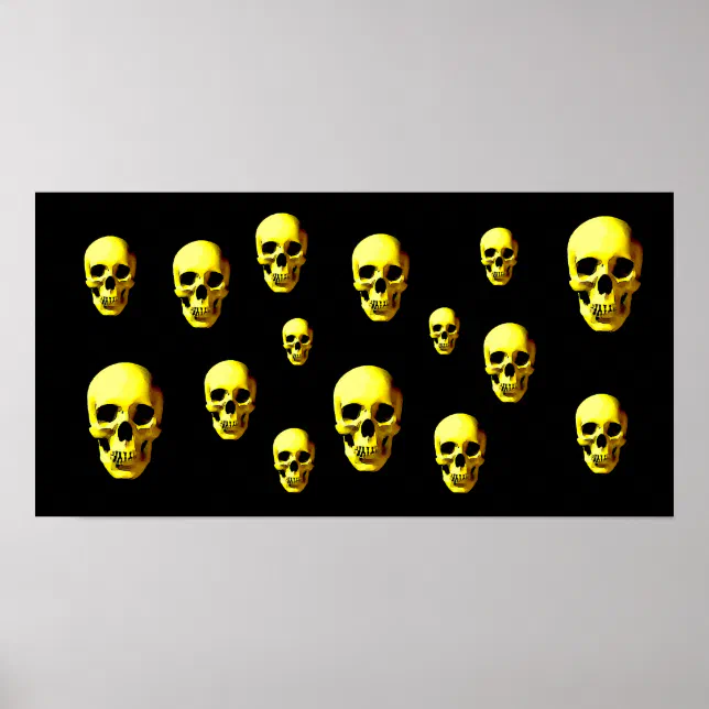 Skulls Pop Art Print Poster - Skull Posters Prints | Zazzle
