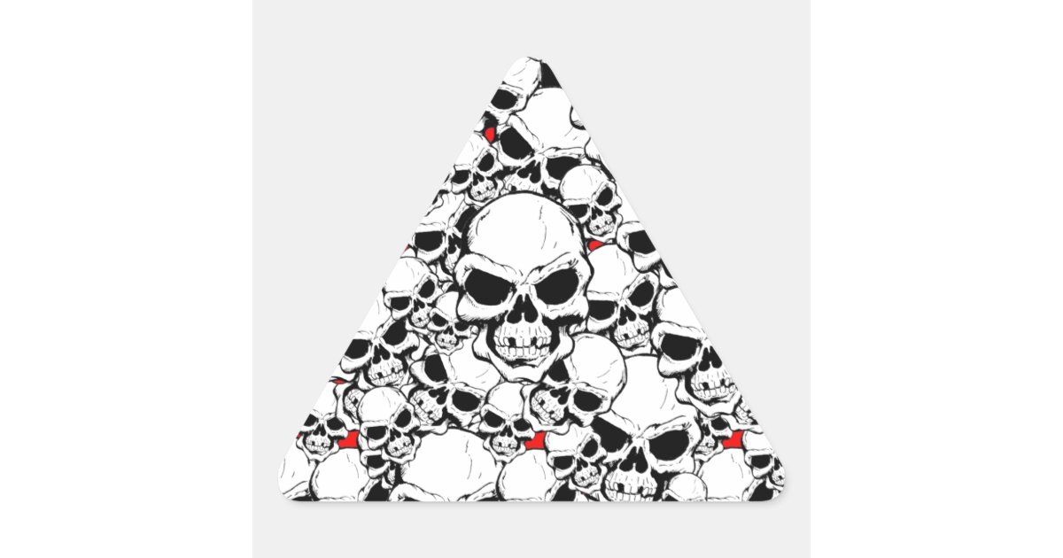 SKULLS TRIANGLE STICKER | Zazzle