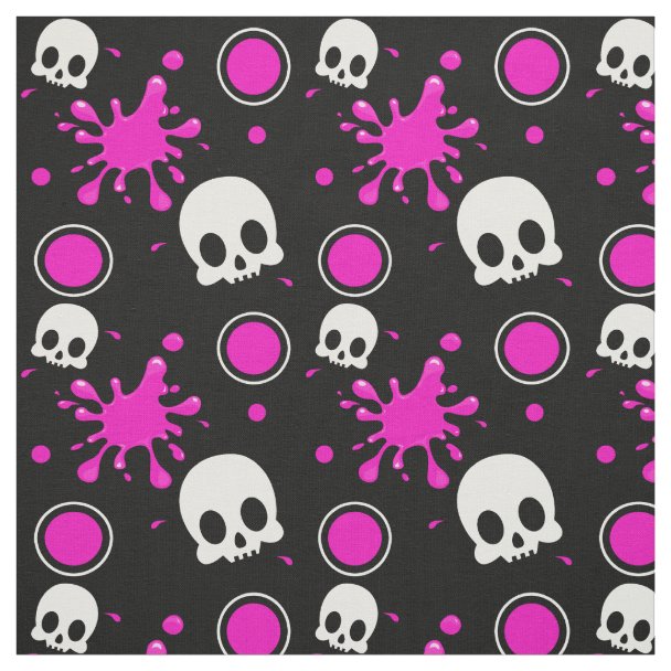 skull punk fabric | Zazzle.com