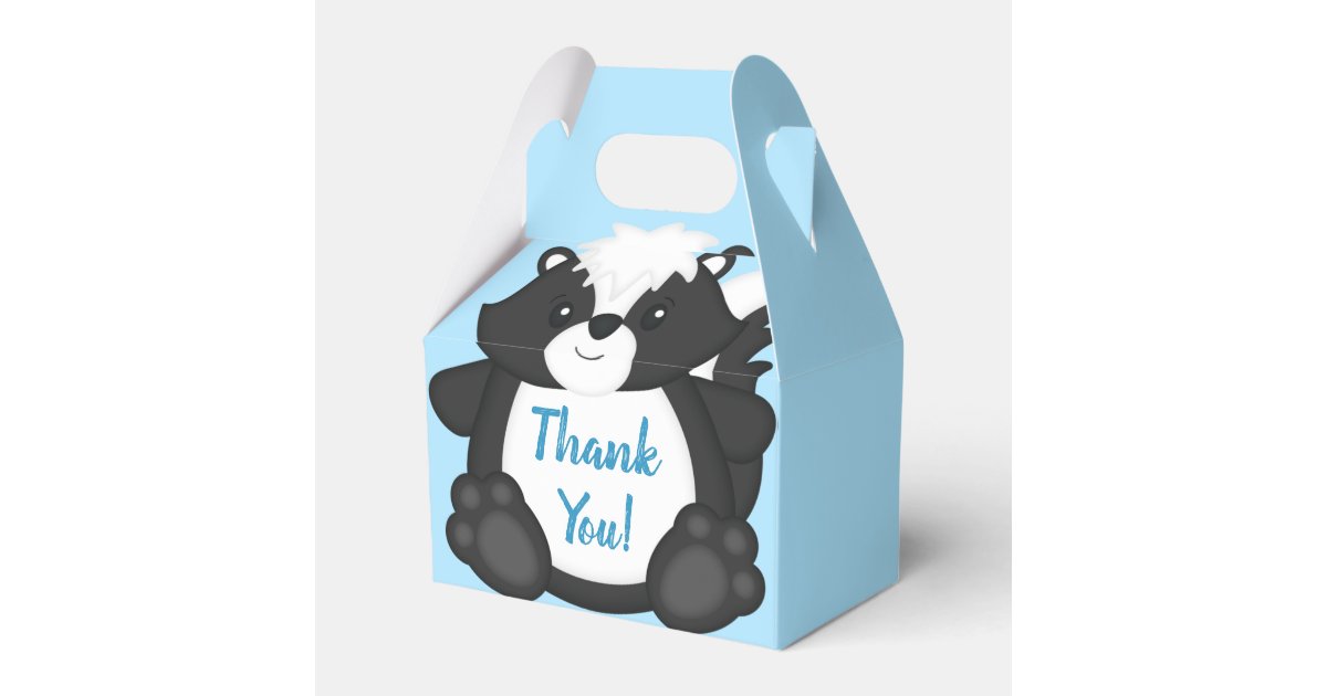 Skunk Baby Shower Blue Favor Boxes | Zazzle