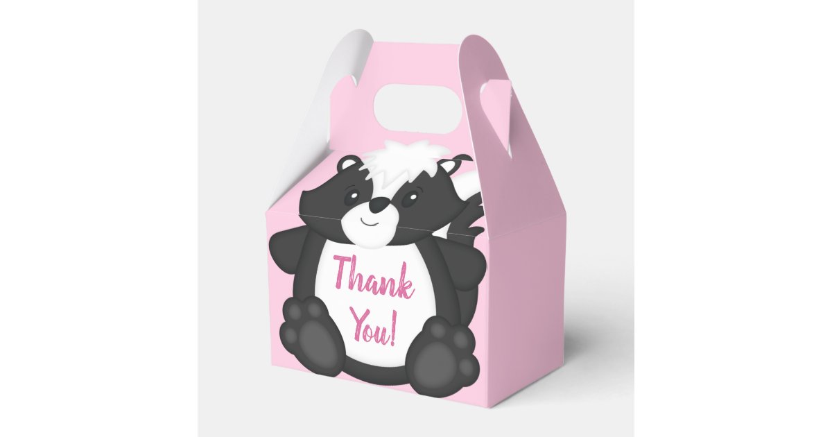 Skunk Baby Shower Pink Favor Boxes | Zazzle