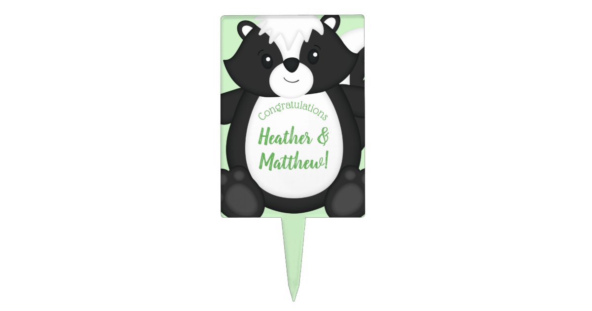 Skunk Baby Shower Woodland Animals Cake Topper | Zazzle