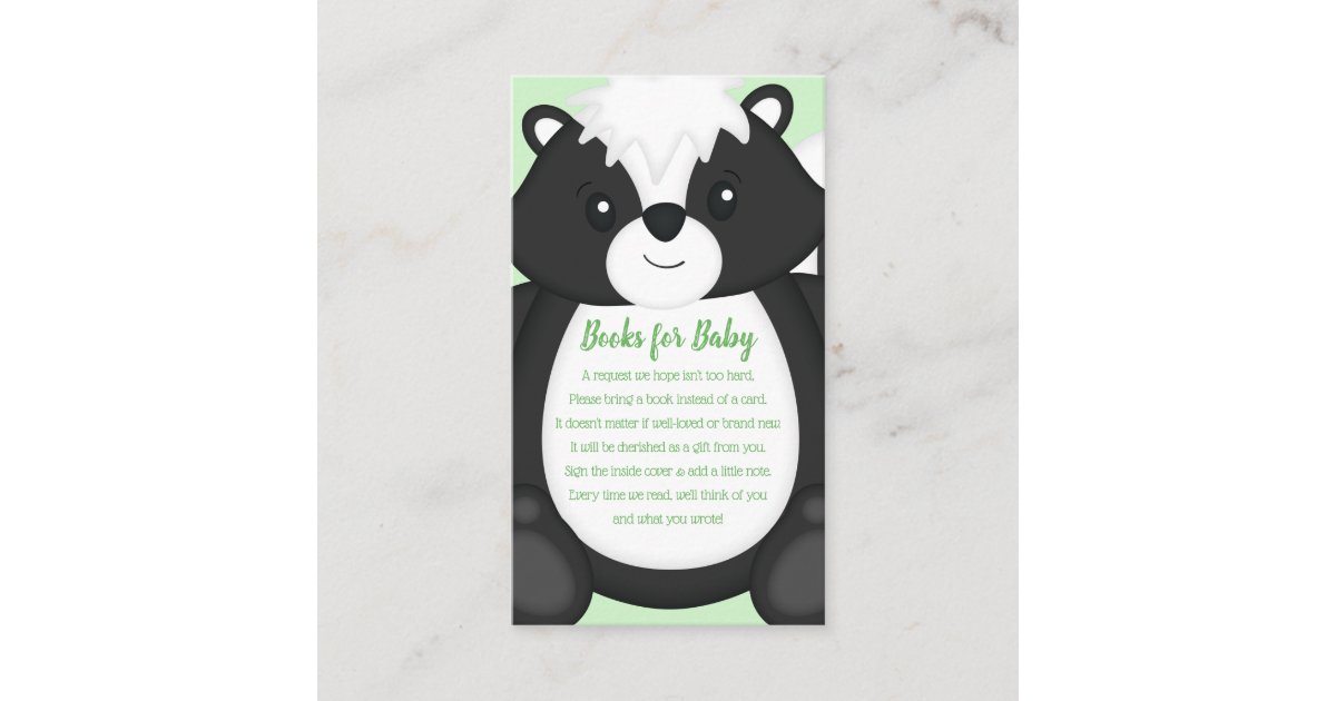 Skunk Baby Shower Woodland Animals Enclosure Card | Zazzle