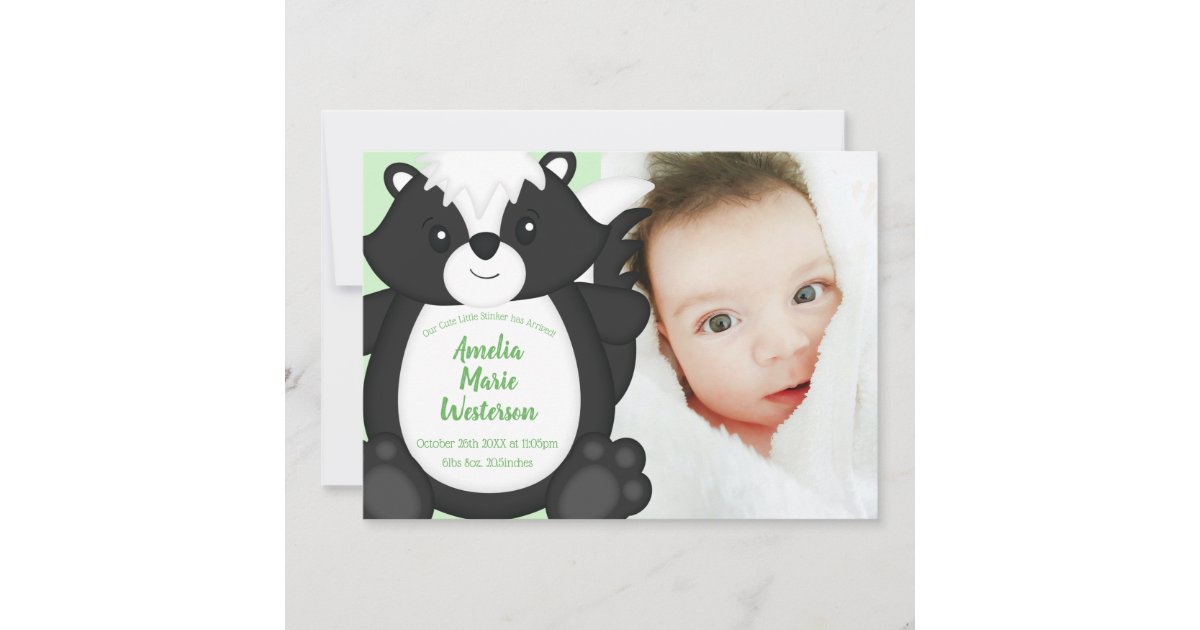 Skunk Baby Shower Woodland Animals Invitation | Zazzle
