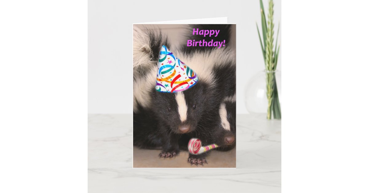 Skunk birthday card | Zazzle