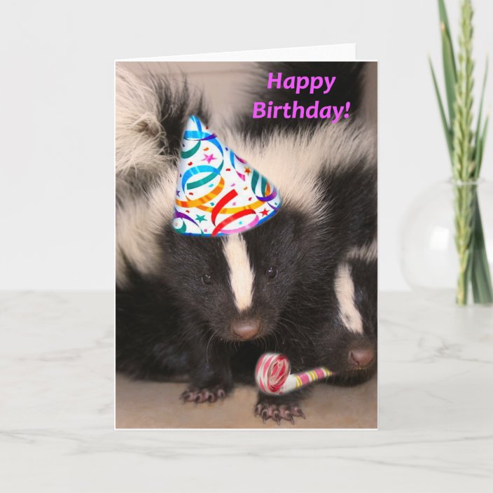 Skunk birthday card | Zazzle.com