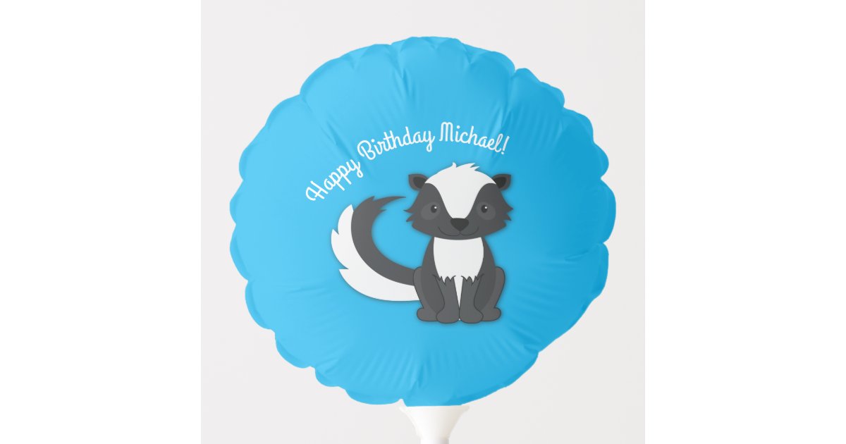 Skunk Birthday Party Kids Balloon | Zazzle