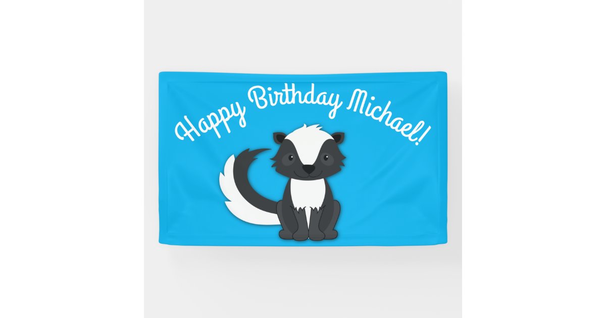 Skunk Birthday Party Kids Banner | Zazzle