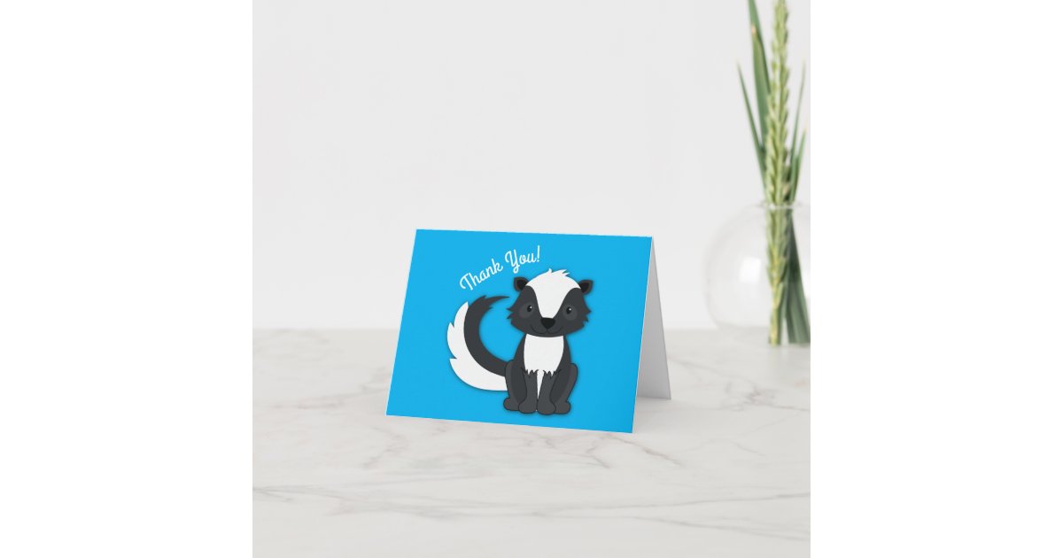 Skunk Birthday Party Kids Card | Zazzle