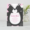 Skunk Birthday Party Pink Invitation | Zazzle