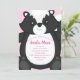 Skunk Birthday Party Pink Invitation | Zazzle