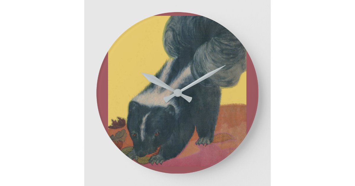 skunk large clock | Zazzle