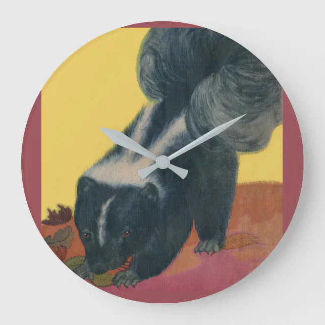 skunk large clock | Zazzle