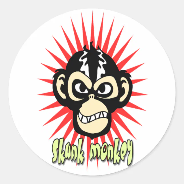 Skunk Monkey Sticker | Zazzle