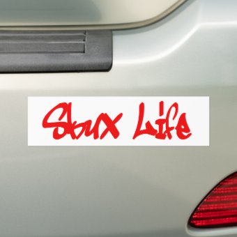 Skux Life: Red Graffiti Logo Design Bumper Sticker | Zazzle