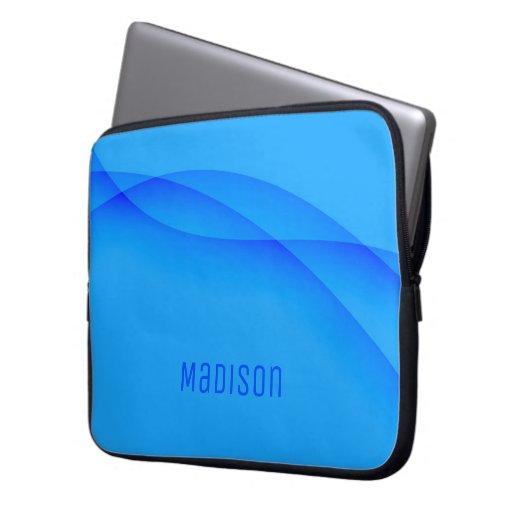 Sky Blue Abstract Background and Customization Laptop Sleeve | Zazzle