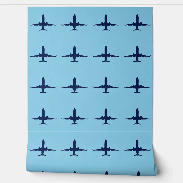 Sky Blue Adventure Airplane Silhouette Wallpaper | Zazzle