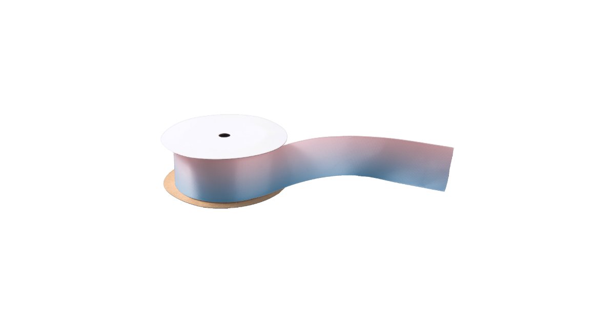 Sky Blue and Coral Ombre Satin Ribbon | Zazzle