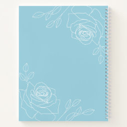 Sky Blue Elegant Floral Sketchbook Notebook | Zazzle