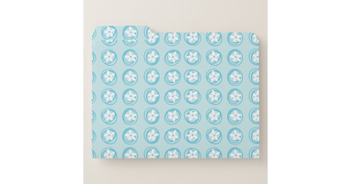 Sky Blue Flower Pattern File Folder | Zazzle