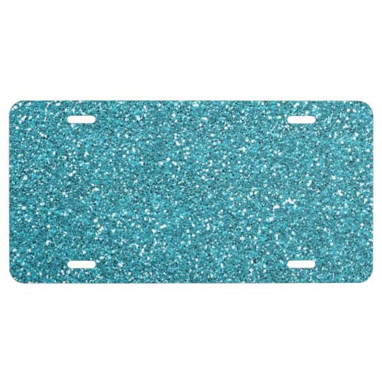 Sky Blue Glitter License Plate | Zazzle.com