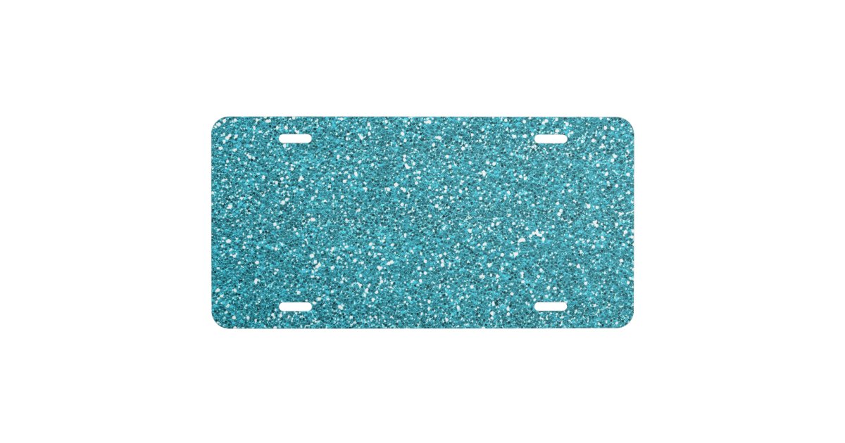 Sky Blue Glitter License Plate | Zazzle