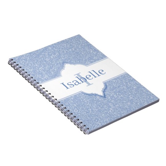 Sky Blue Glitter Monogram Notebook | Zazzle.com