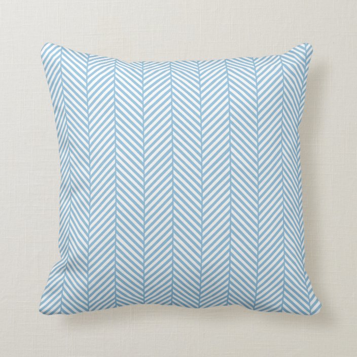 Sky Blue Herringbone Throw Pillow | Zazzle.com