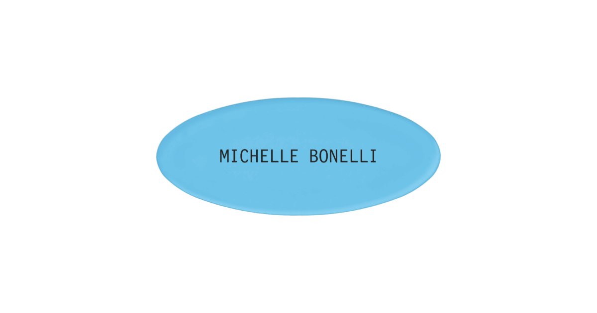 Sky Blue Plain Legible Modern Name Tag | Zazzle