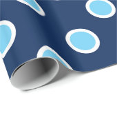 Sky Blue Polka Dots on Navy Wrapping Paper | Zazzle