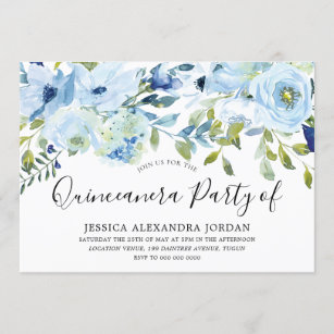 Light Blue Quinceañera Invitations | Zazzle