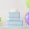 Sky Blue | White Stripe Wrapping Paper | Zazzle