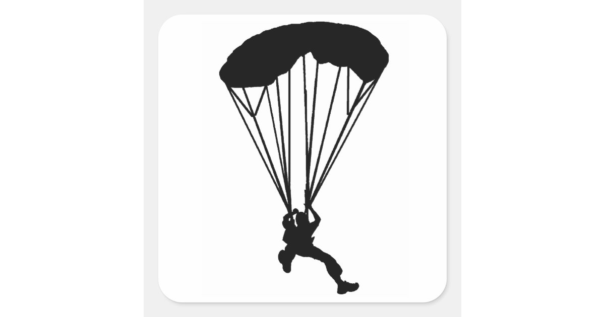 SKY DIVE NIGHT SQUARE STICKER | Zazzle