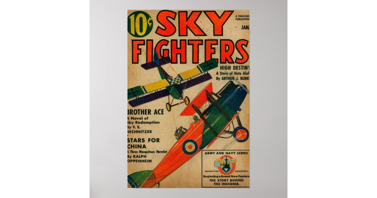 Sky Fighters Magazine Cover Poster | Zazzle