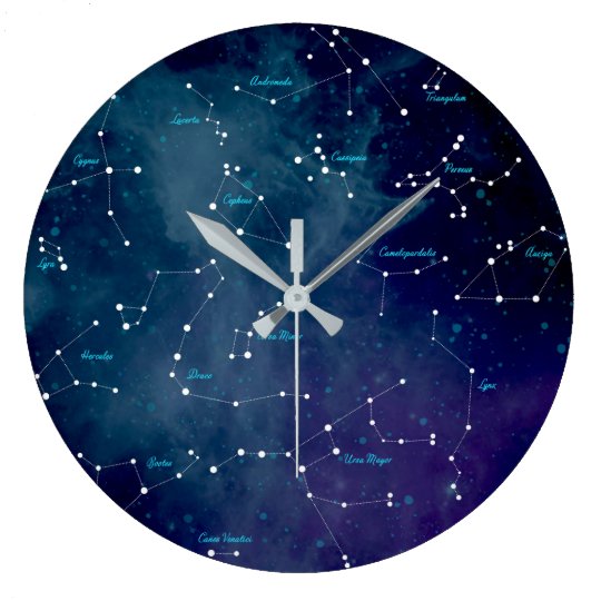 Sky Map Constellations Astronomy Large Clock | Zazzle.com