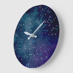 Sky Map Constellations Astronomy Large Clock | Zazzle