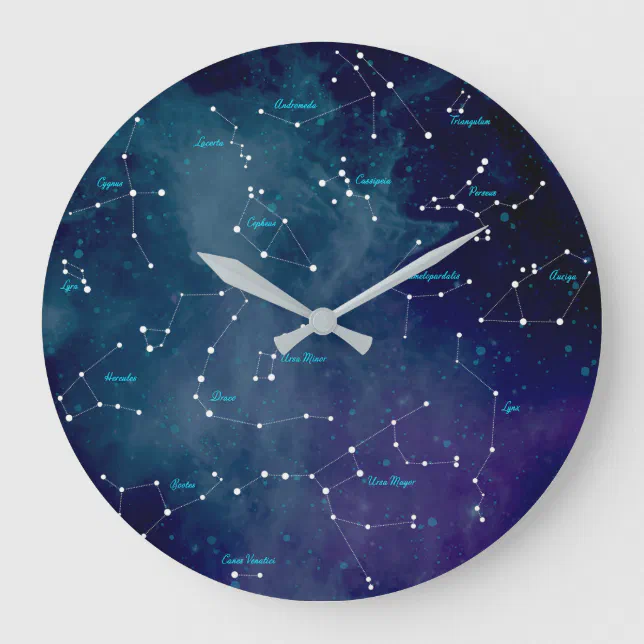 Sky Map Constellations Astronomy Large Clock | Zazzle
